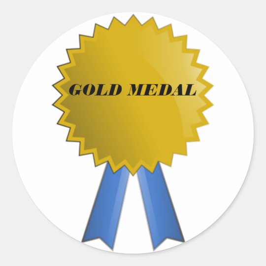 GOLD MEDAL CLASSIC ROUND STICKER | Zazzle.com