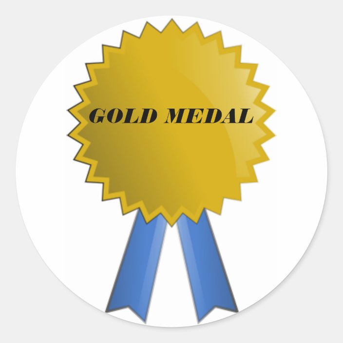 GOLD MEDAL CLASSIC ROUND STICKER | Zazzle.com