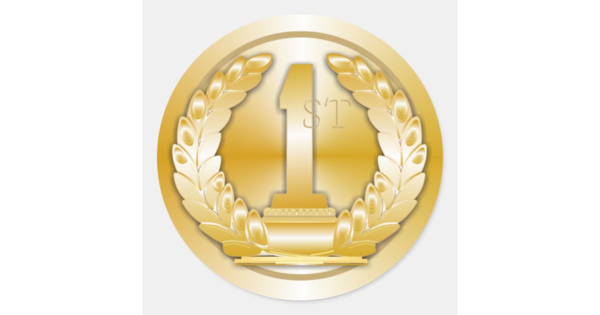 Gold Medal Classic Round Sticker | Zazzle