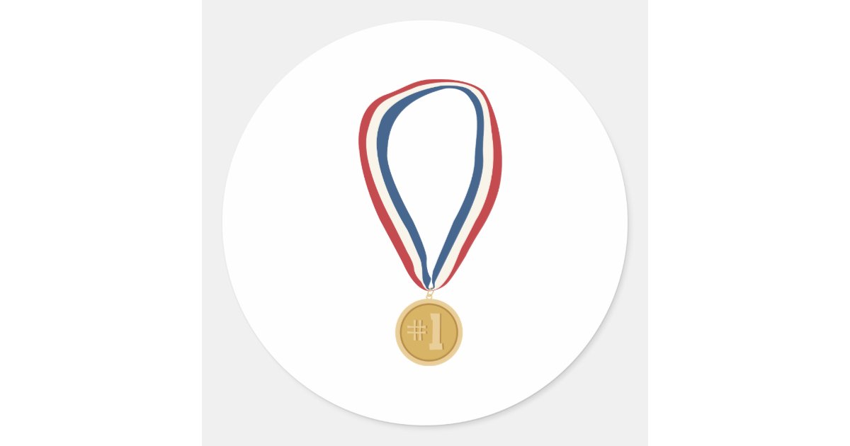 Gold Medal Classic Round Sticker | Zazzle