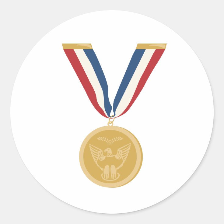 Gold Medal Of Honor Classic Round Sticker | Zazzle