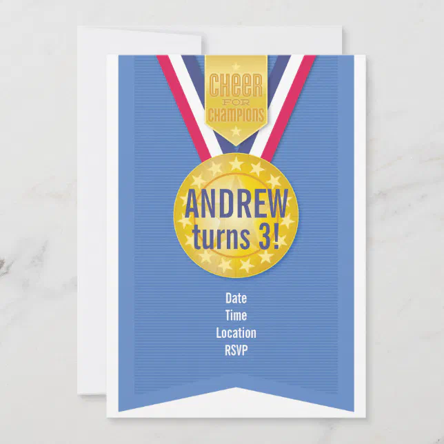 Gold Medal Party Invitation | Zazzle