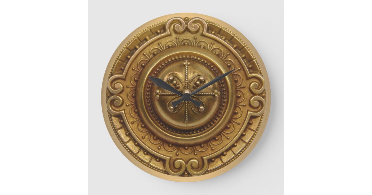 Gold Medallion Large Clock | Zazzle