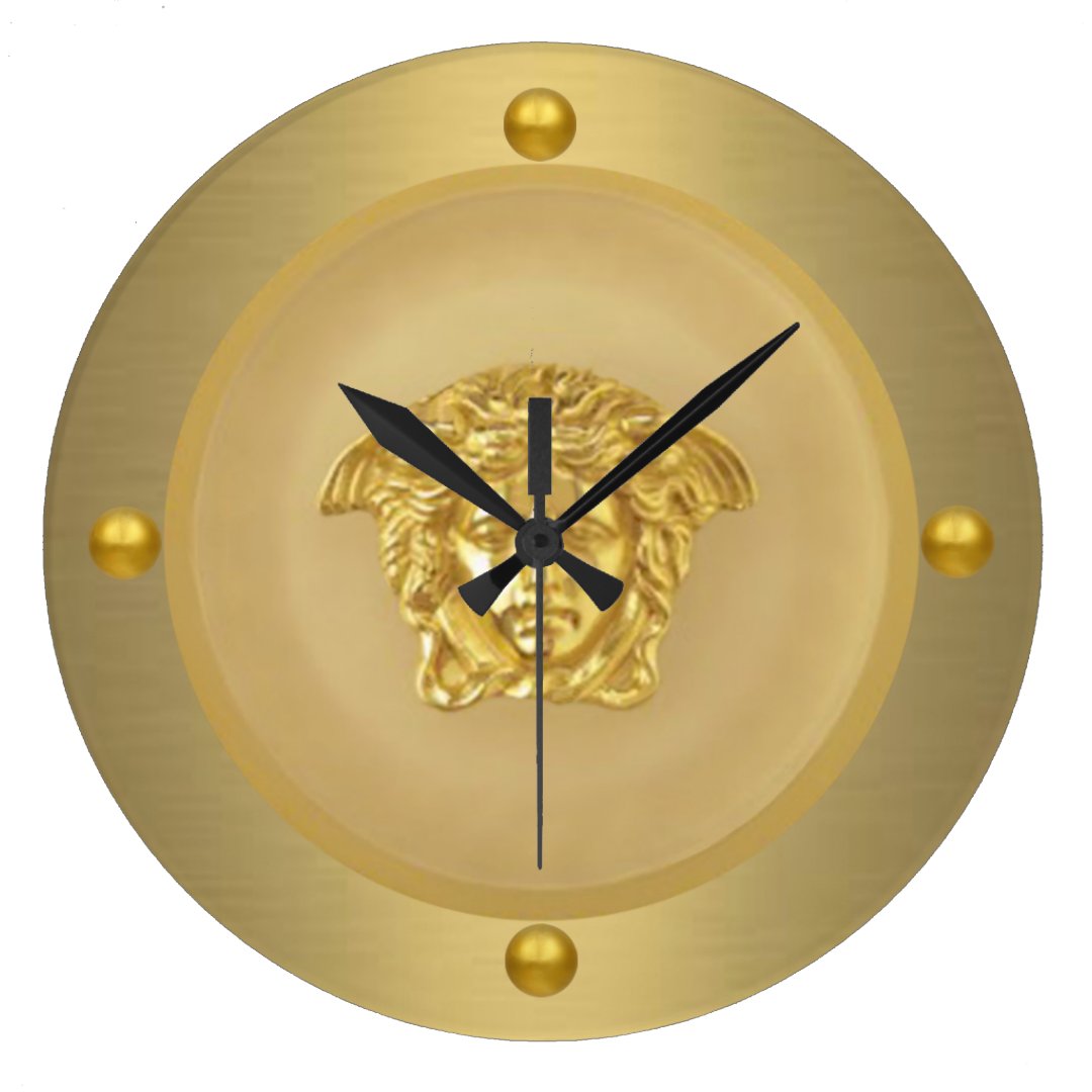 Gold Medusa Medallion Large Clock | Zazzle