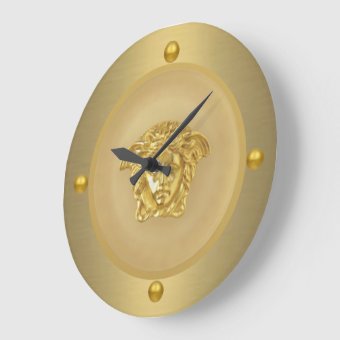 Gold Medusa Medallion Large Clock | Zazzle