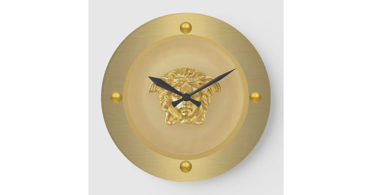 Gold Medusa Medallion Large Clock | Zazzle