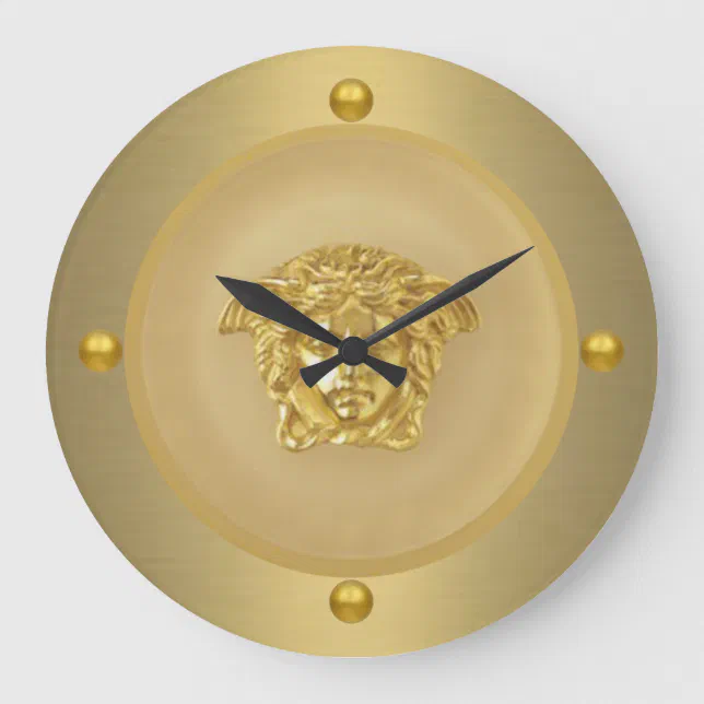 Gold Medusa Medallion Large Clock | Zazzle