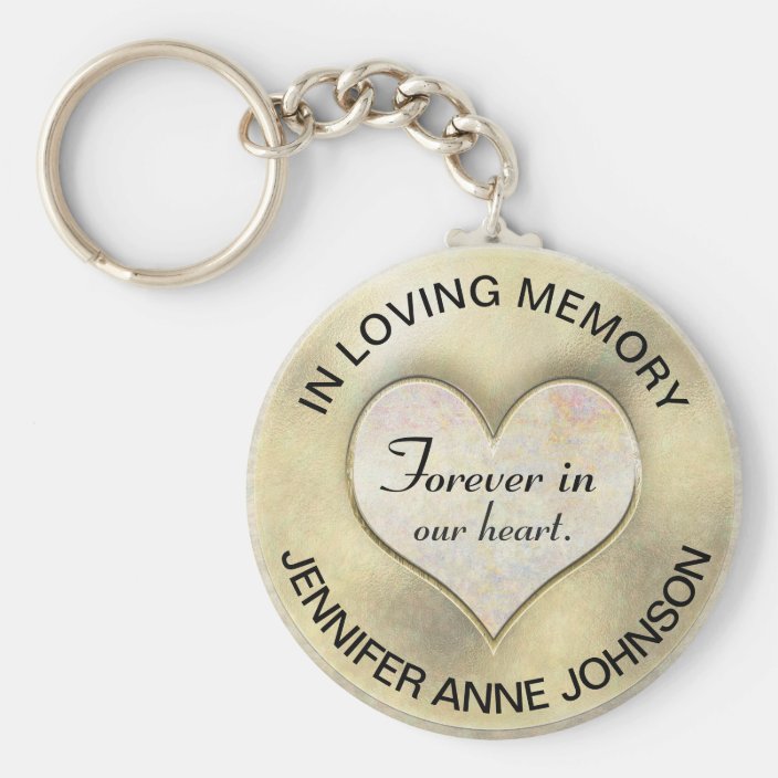 Gold Memorial Heart Keychain | Zazzle.com
