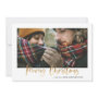 Gold merry christmas red and green plaid photo holiday card | Zazzle
