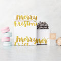 Gold Merry Christmas Script Calligraphy on white Wrapping Paper | Zazzle