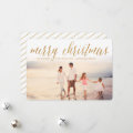Gold Merry Christmas Script Holiday Photo Card | Zazzle