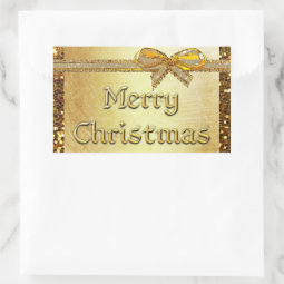 Gold Merry Christmas Sticker | Zazzle
