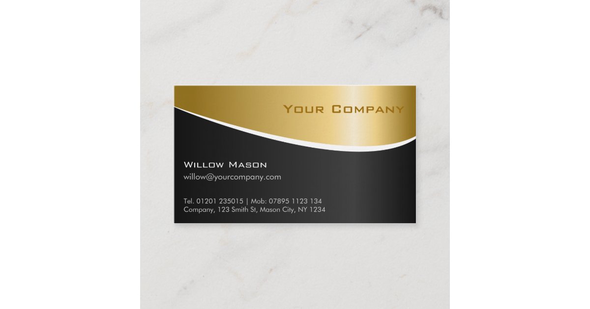 Gold Metal Effect Professional Business Card | Zazzle