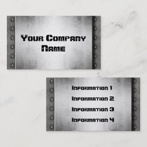 Gold Metal Look With Rivets Border Business Cards | Zazzle
