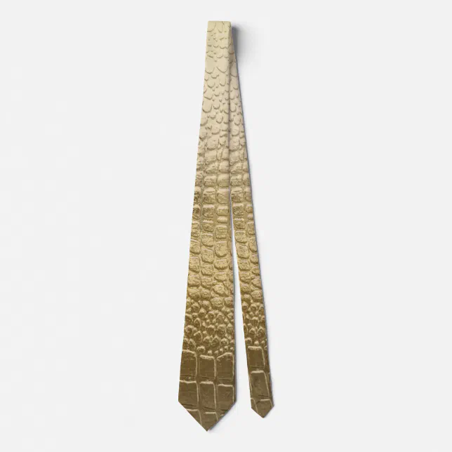 Gold Metal Snakeskin Pattern Neck Tie | Zazzle