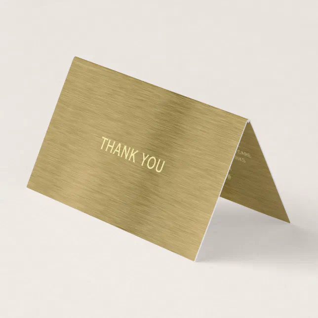 Gold Metal Texture Logo/Picture Thank You Card | Zazzle