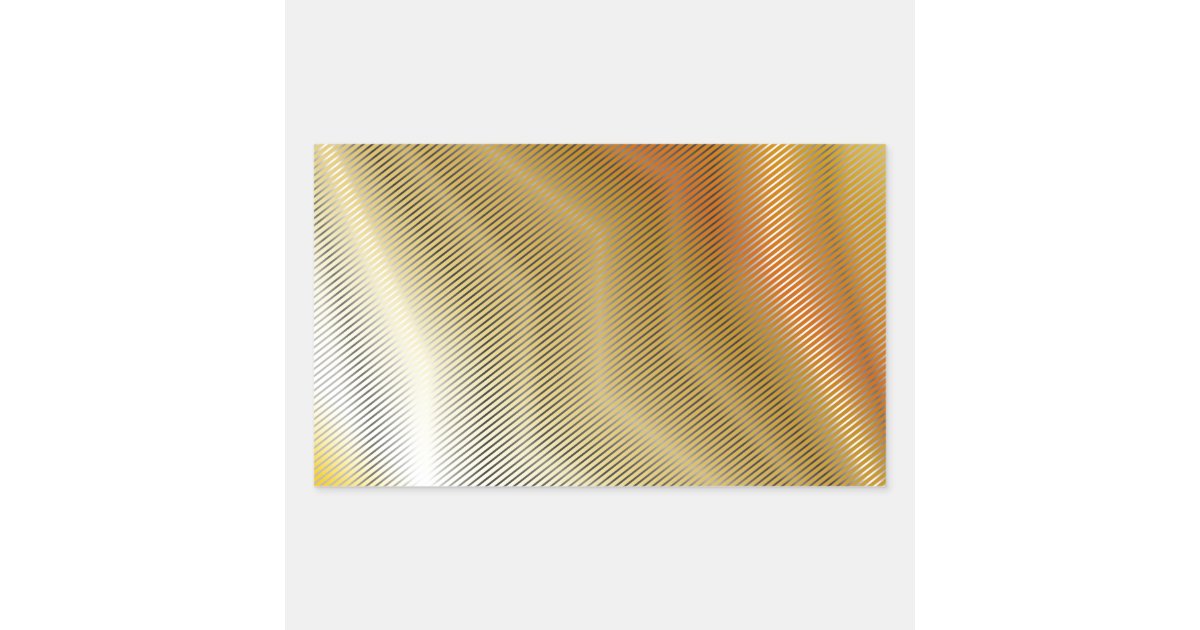 Gold metal texture rectangular sticker | Zazzle