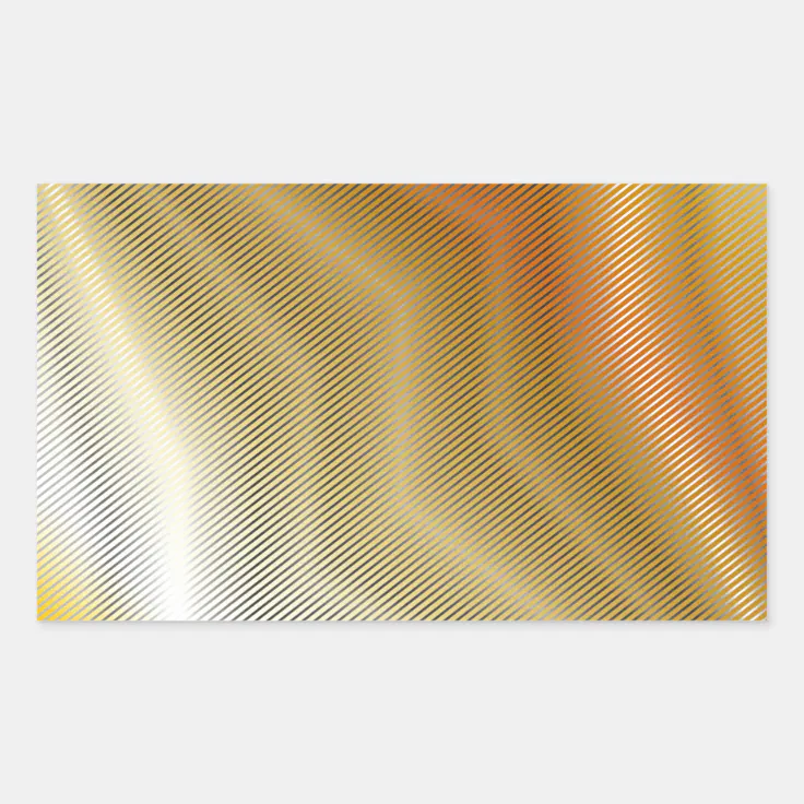 Gold metal texture rectangular sticker | Zazzle
