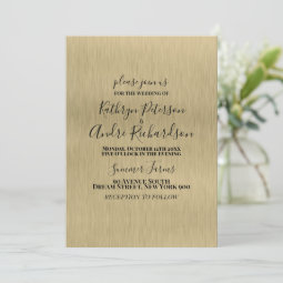 Gold Metal Wedding Invitation | Zazzle