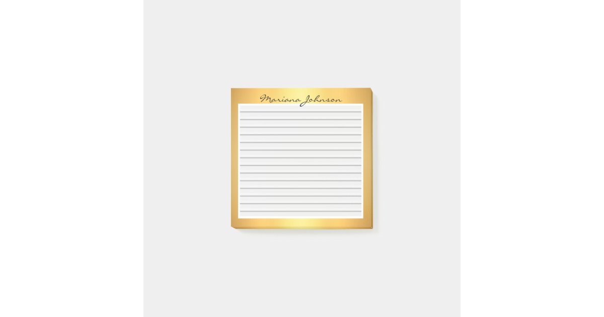 gold metal with lines background,custom post-it notes | Zazzle