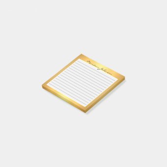 gold metal with lines background,custom post-it notes | Zazzle