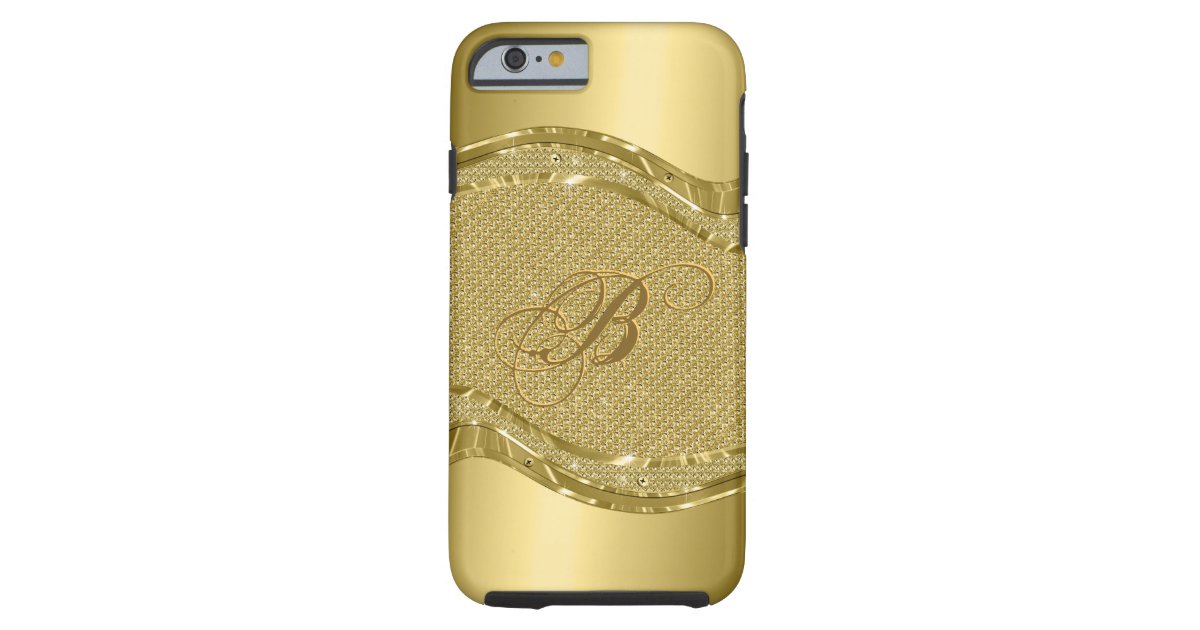 Gold Metallic And Diamonds Print Pattern Case-Mate iPhone Case | Zazzle