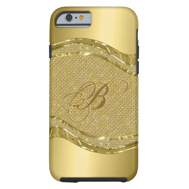 Gold Metallic And Diamonds Print Pattern Case-Mate iPhone Case | Zazzle