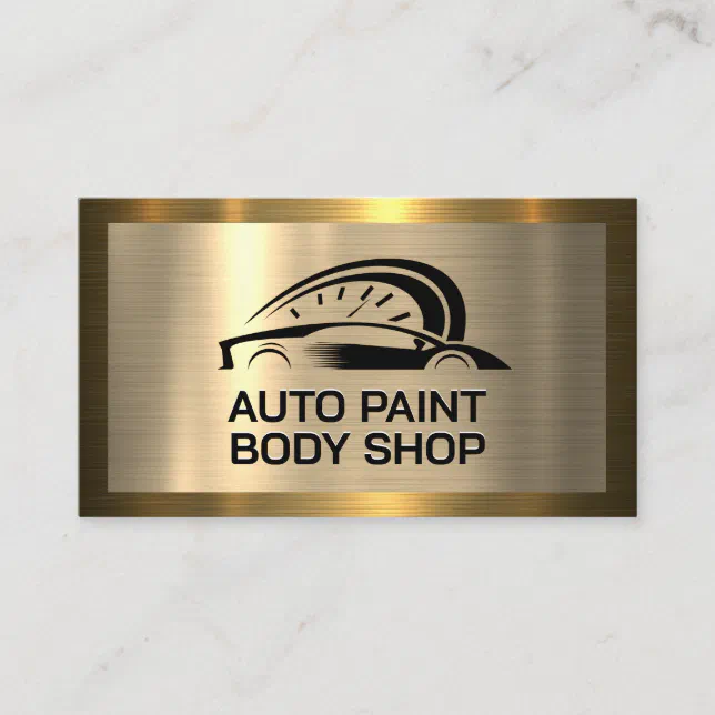 Gold Metallic | Auto Logo Business Card | Zazzle