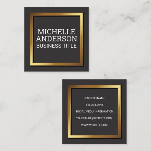 Gold Metallic Border Loyalty Card | Zazzle