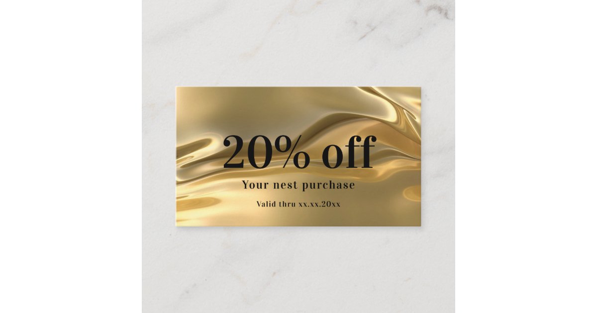 Gold metallic elegant qr code discount card | Zazzle
