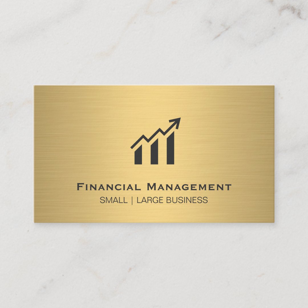 Gold Metallic | Executive Financial Manager Business Card | Zazzle
