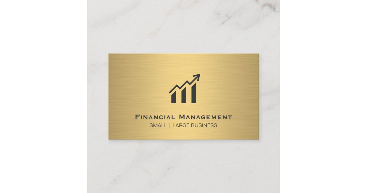 Gold Metallic | Executive Financial Manager Business Card | Zazzle