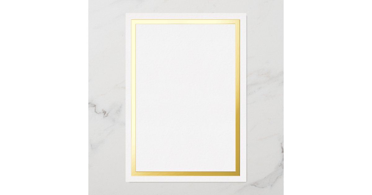 Gold Metallic Foil Border Cards | Zazzle