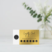 Gold Metallic Foil Business Logo QR Code Loyalty Business Card | Zazzle