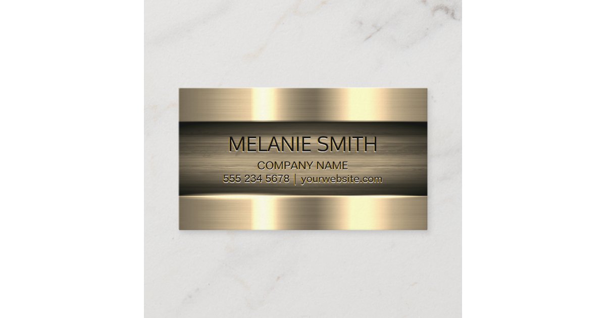 Gold Metallic Glossy Background Business Card | Zazzle
