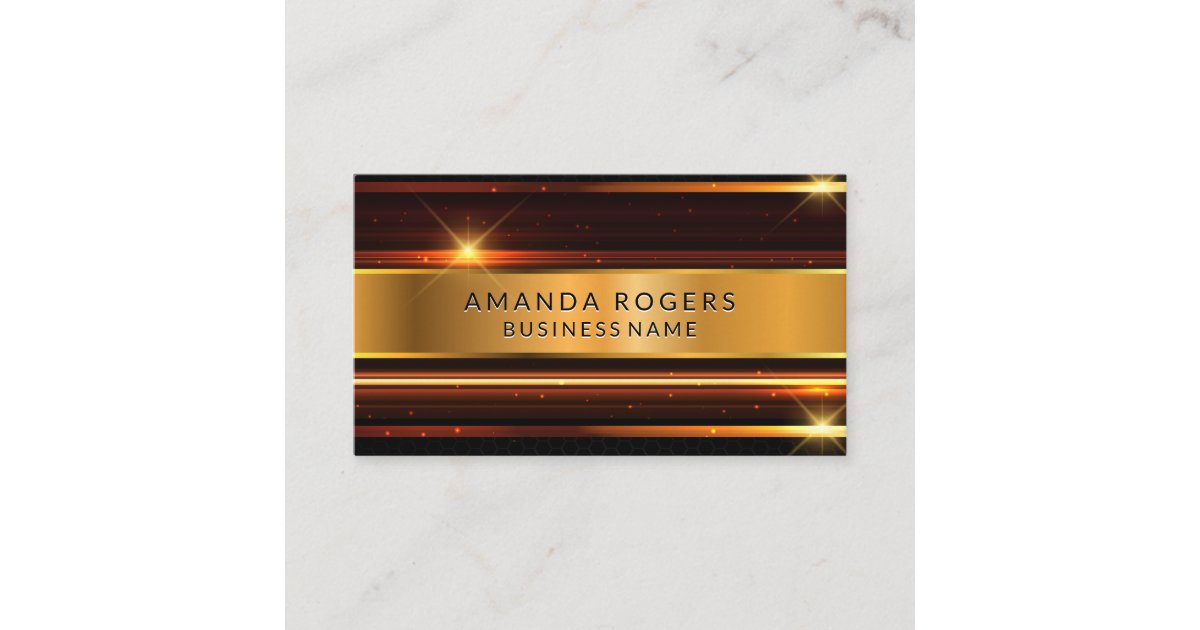 Gold Metallic High Shine Business Card | Zazzle