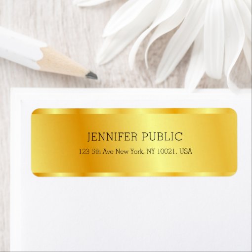 Gold Metallic Look Elegant Glamorous Custom Label | Zazzle