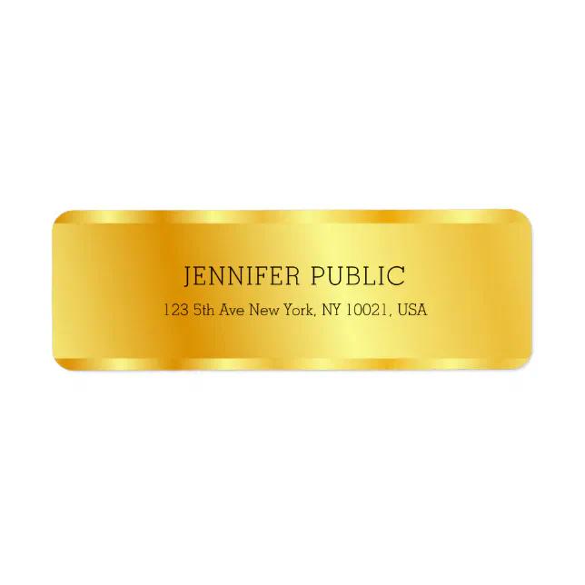 Gold Metallic Look Elegant Glamorous Custom Label | Zazzle