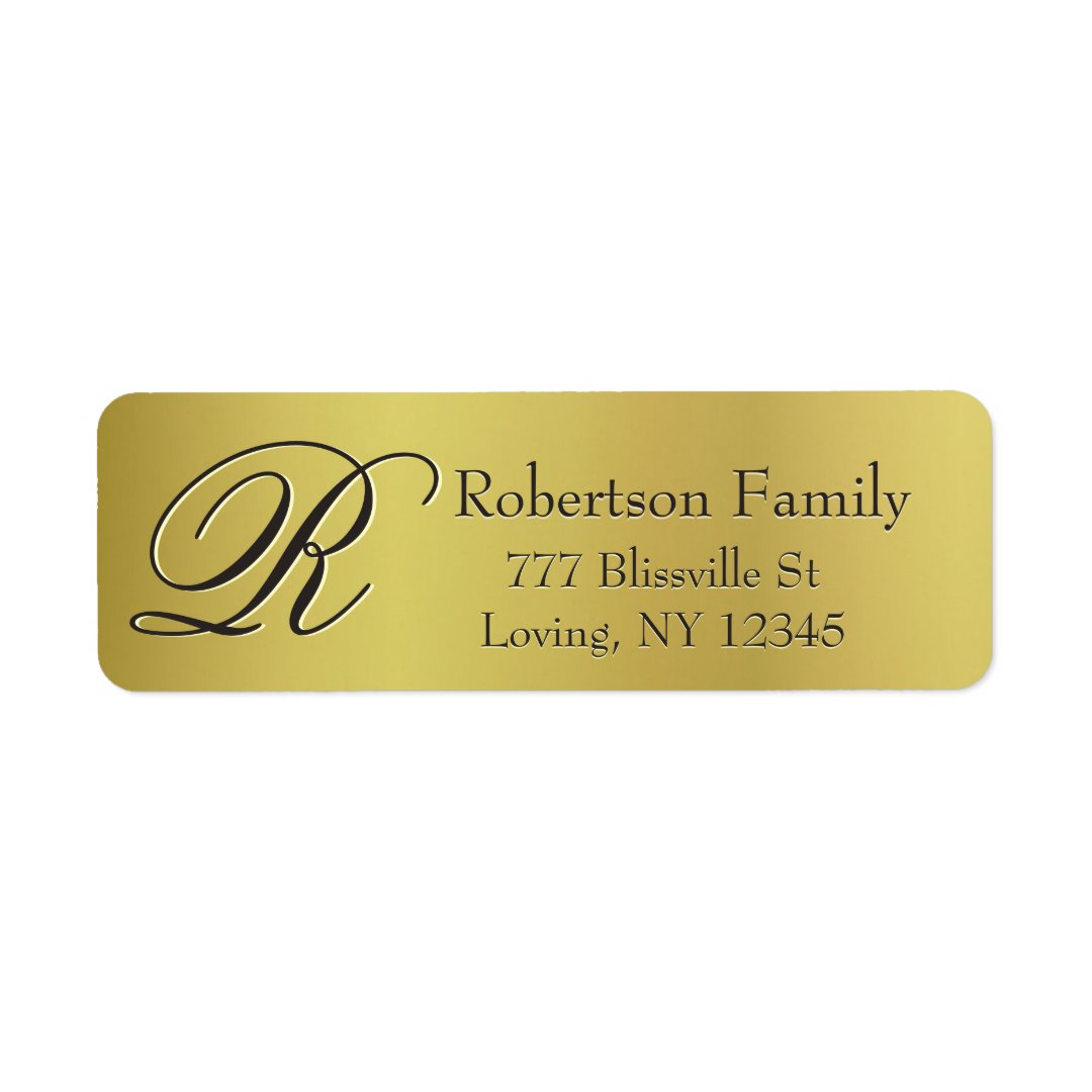 Gold Metallic Look Label | Zazzle