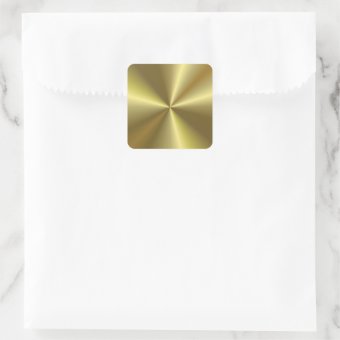 Gold Metallic Look Modern Blank Template Elegant Square Sticker | Zazzle