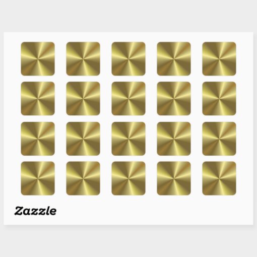 Gold Metallic Look Modern Blank Template Elegant Square Sticker | Zazzle