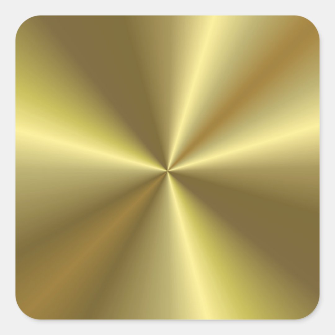 Gold Metallic Look Modern Blank Template Elegant Square Sticker | Zazzle