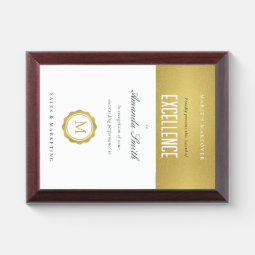 Gold Metallic Minimal Logo Award of Excellence | Zazzle