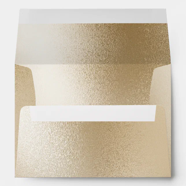 Gold Metallic Modern Elegant Chic Stylish Wedding Envelope | Zazzle