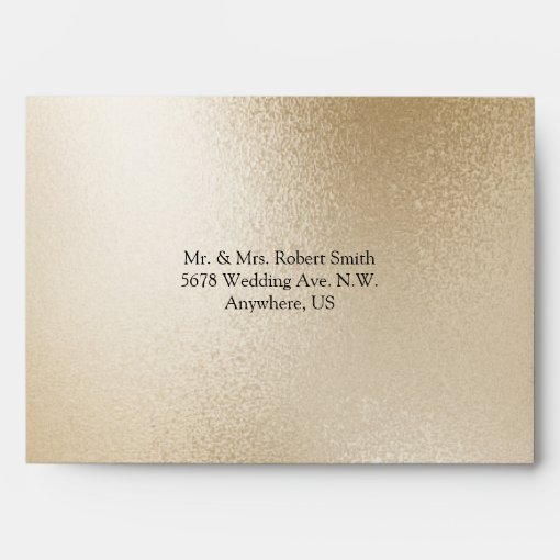 Gold Metallic Modern Elegant Chic Stylish Wedding Envelope | Zazzle