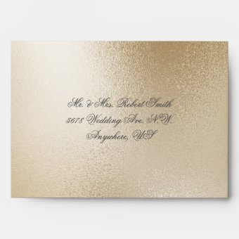 Gold Metallic Modern Elegant Chic Stylish Wedding Envelope | Zazzle