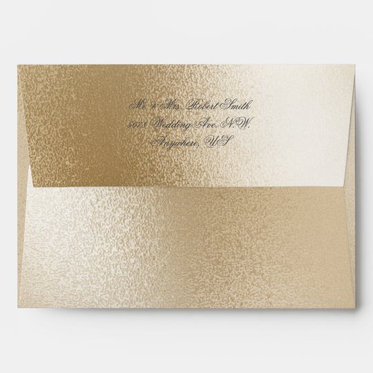 Gold Metallic Modern Elegant Chic Stylish Wedding Envelope | Zazzle.com