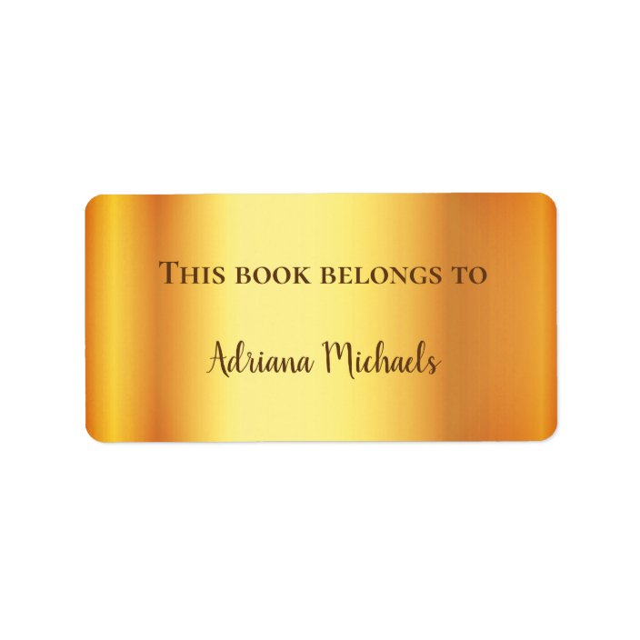 Gold metallic name elegant bookplate | Zazzle.com