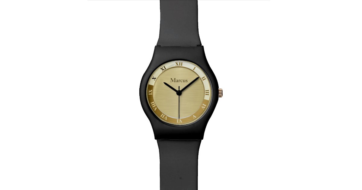 Gold Metallic Name Template Wrist Watch | Zazzle