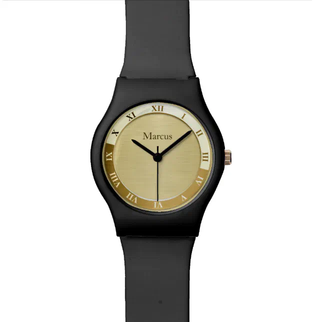 Gold Metallic Name Template Wrist Watch | Zazzle